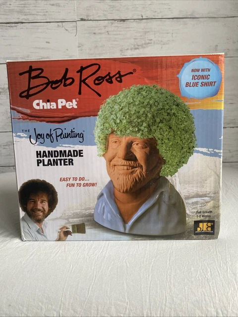 BOB ROSS THE Joy of Painting Chia Pet Handmade Planter New In Box $22. ...