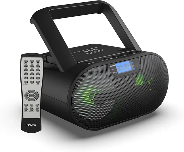 PORTABLE CD PLAYER Boombox AM FM Radio, Bluetooth, USB, Aux-Input, MP3 ...