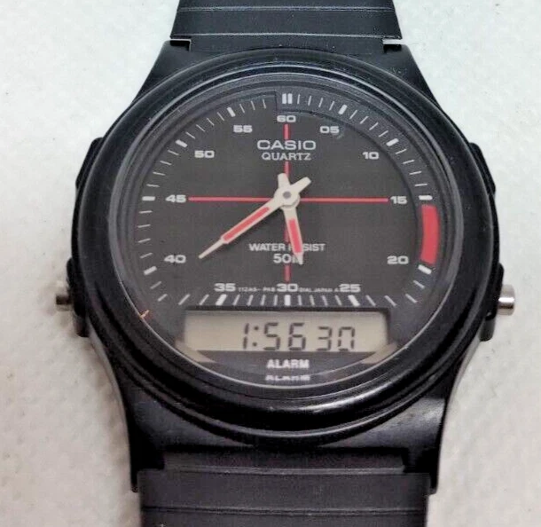 VINTAGE ANALOGUE & Digital watch Casio AQW-5 Module # 308 Korea £37.99 ...