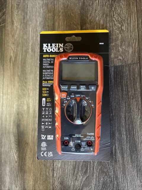 KLEIN TOOLS MM420 Digital Multimeter 600V AC/DC with Auto-Ranging TRMS ...