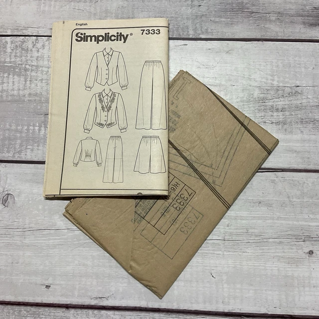 SIMPLICITY 7333 SEWING Pattern All In One Shirt & Vest Pants Shorts ...
