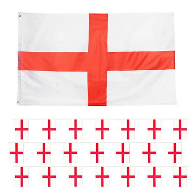 ENGLAND FLAG AND Bunting English Sports Decoration Supporter St George ...