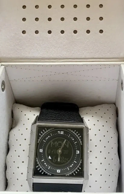 DIESEL WATCH DZ-7099 Bizarro Square Face Rare Analog & Digital + World ...