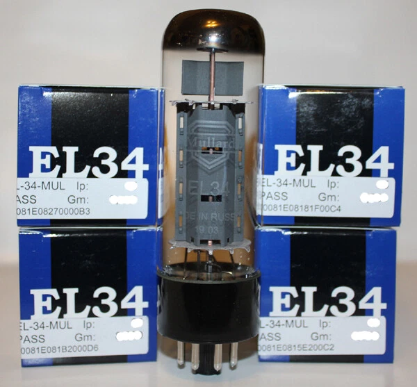 USINE PLATINE QUAD Assortis De Mullard EL34 Réédition Tubes, Tout Neuf en Boîte EUR 222,43 ...