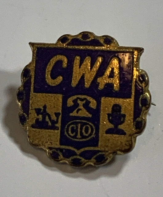VINTAGE CWA UNION Lapel Pin Communication Workers of America Telephone ...