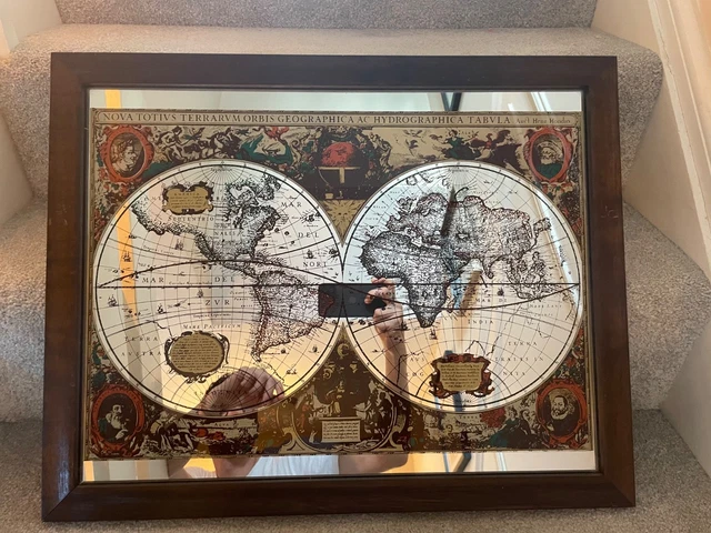 VINTAGE WORLD MAP Mirror Based On The Original By Johnson 1882 Military ...