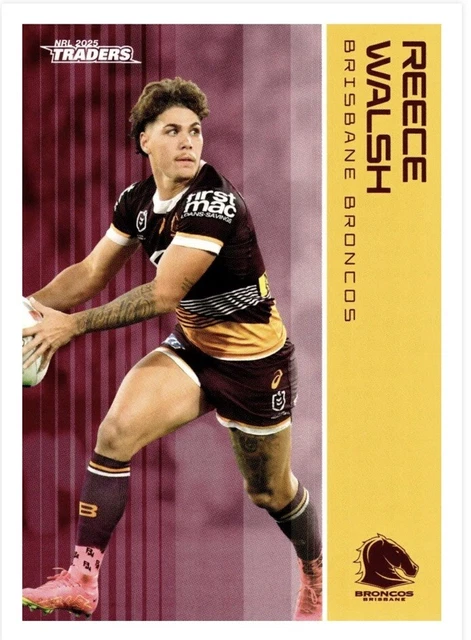 2025 NRL RIVALRY Bronze Reece Walsh Brisbane Broncos Rugby League Card ...