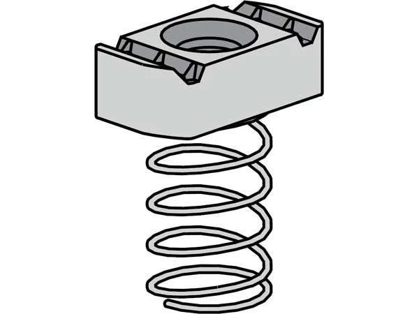 8X UNISTRUT CHANNEL NUTS WITH SPRING Metric Thread, Galvanised Steel ...