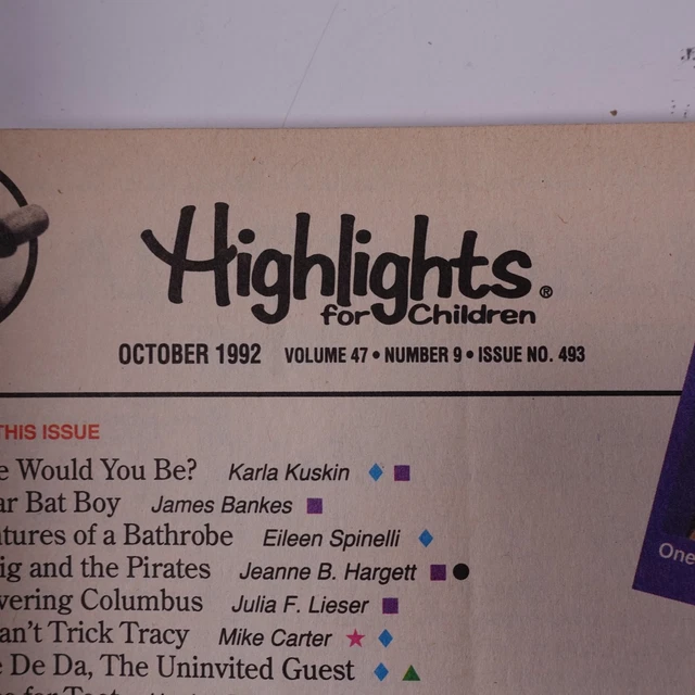 HIGHLIGHTS FOR CHILDREN Magazine Oct 1992 #493 Apple Picking Crafts ...