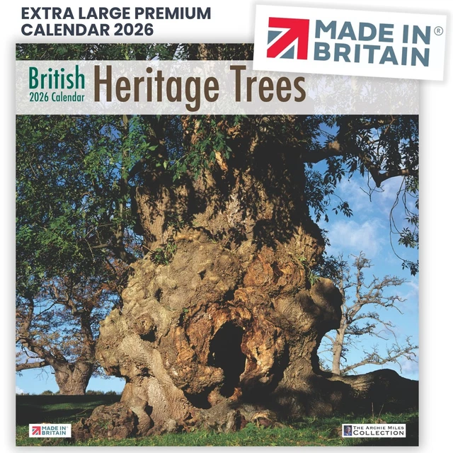 CALENDAR 2026 BRITISH Heritage Trees 2026 Calendar UK Holidays MADE IN ...