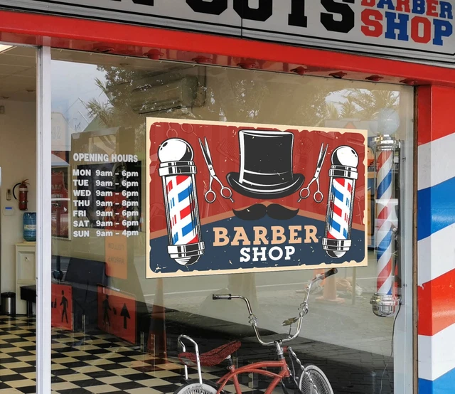 3D MAN HAIR Cut G150 Barber Shop Window Stickers Vinyl Wall Mural ...