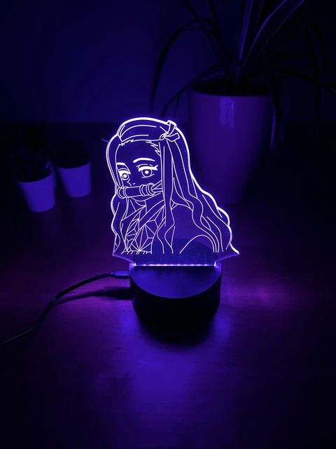 NEZUKO, DEMON SLAYER anime, diffrent colors, rgb. LED, night table ...