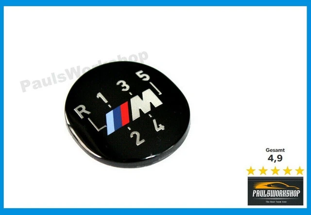 SCHALTKNAUF EMBLEM FÜR BMW M Paket Plakette für 5 gang selbstkleben ...