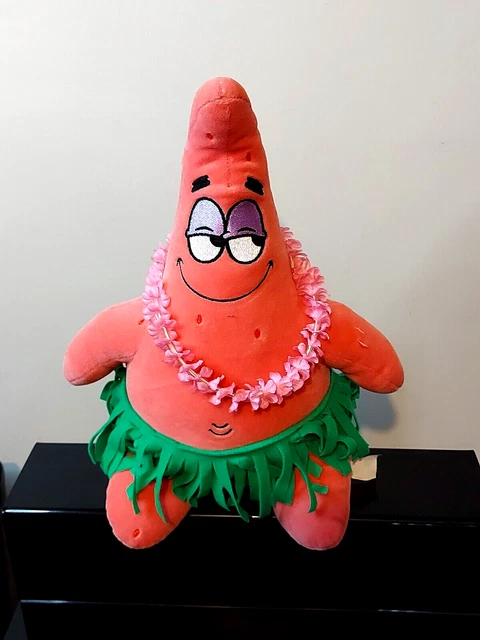 SPONGEBOB SQUAREPANTS LARGE 14" Hawaii Hula Patrick Star Soft Plush Toy ...