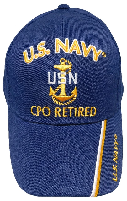 NEW BLUE US Navy CPO Chief Petty Officer Retired Hat Ball Cap Veteran ...