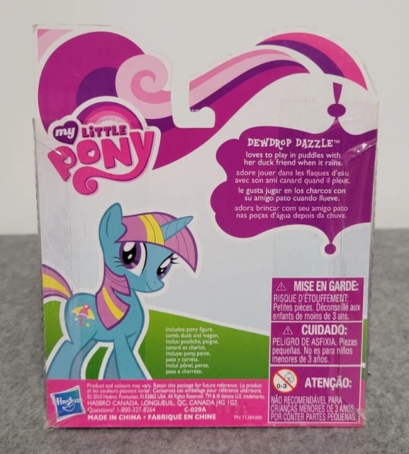 MY LITTLE PONY G4 DEW DROP DAZZLE 2010 w pet Duck and wagon MIB MLP FIM ...