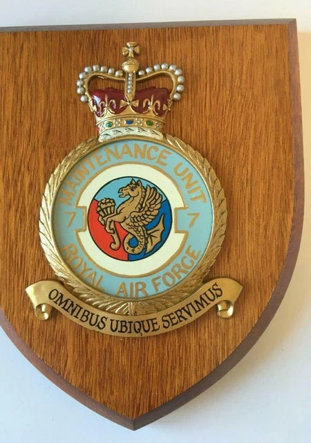 OLD RAF ROYAL Air Force Squadron Station Crest Shield Plaque ...