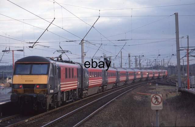 35MM RAILWAY SLIDE- Virgin Electric Loco Class 90. 90006 @ Warrington £ ...