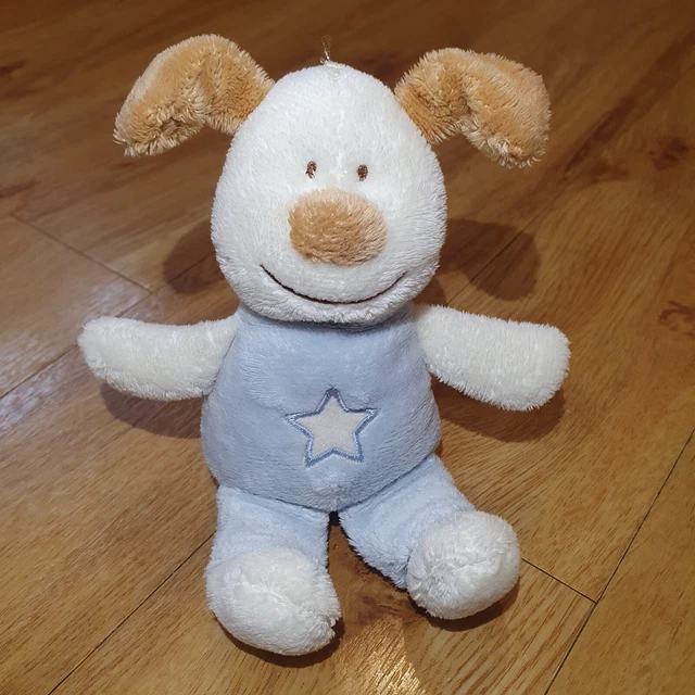 MOTHERCARE DOG PUPPY Rattle Soft Toy Plush Star Soother Comforter Cute ...
