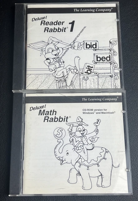 MATH RABBIT & Reader Rabbit 1 ~ The Learning Company PC CD-ROM Windows ...