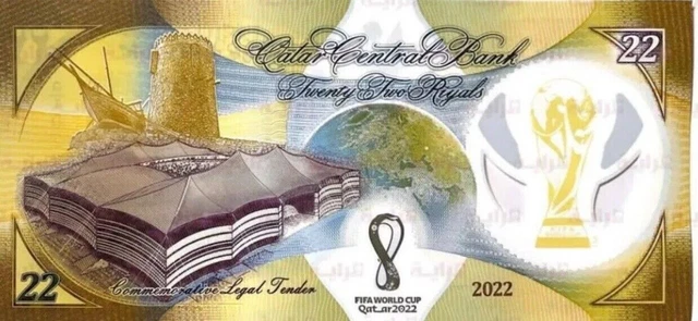 NEW QATAR 22 Riyals Polymer Commemorative FIFA WORLD CUP 2022 In Folder #1 $51.00 - PicClick CA