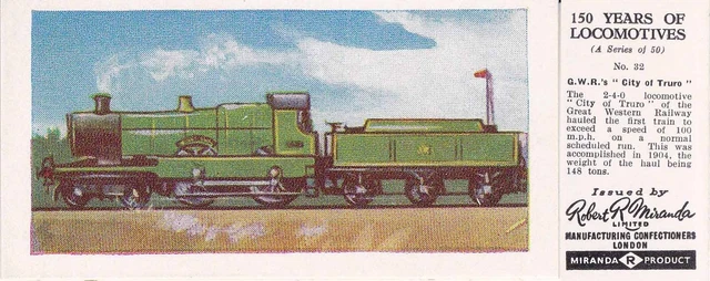 CARTE CARDS 150 years of locomotives 32 GWR'S CITY OF TRURO EUR 3,50 ...