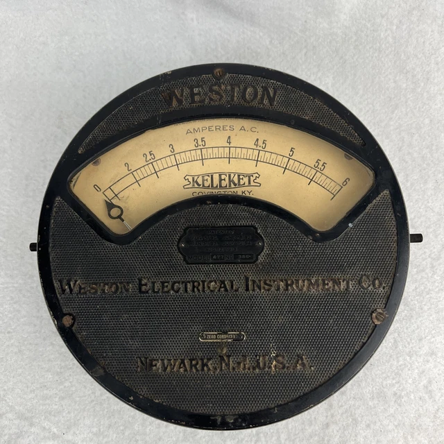 ANTIQUE WESTON ELECTRICAL Instrument Amperes A.C. Industrial Gauge ...
