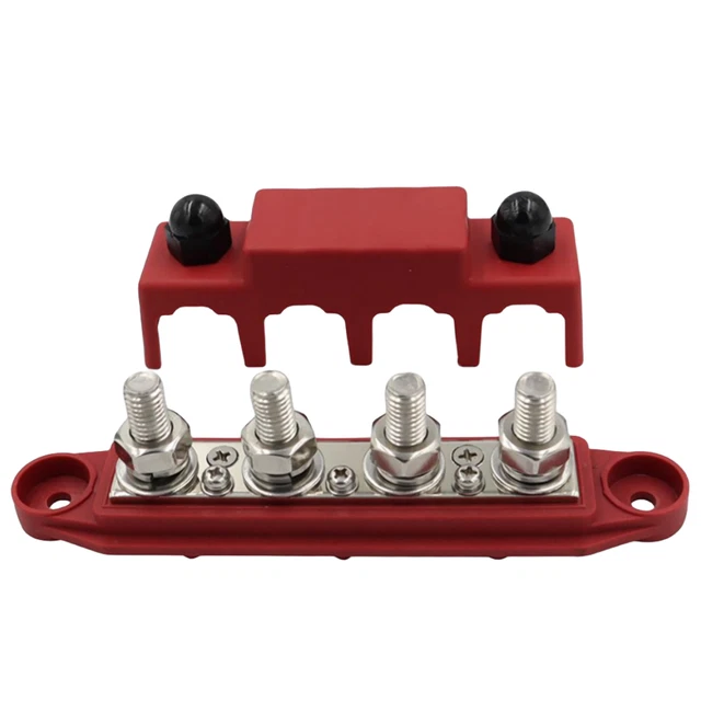 RED 5/16& 4 Stud Power and Ground Distribution Block with Cover M8 £17. ...