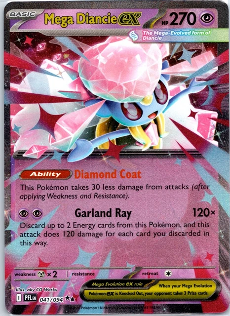 MEGA DIANCIE EX Double Rare ME02: Phantasmal Flames 041/094 NM £1.51 ...