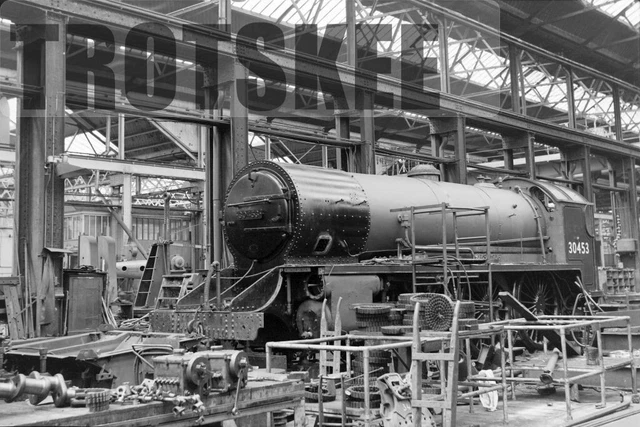 LARGER NEGATIVE BR British Railways Steam Loco 30453 Class N15 ...