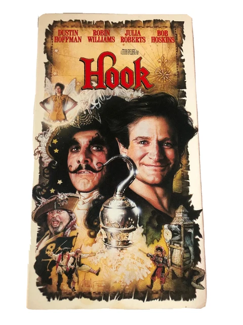HOOK VHS MOVIE Peter Pan Live Action Vintage 1991 Robin Williams Cult ...