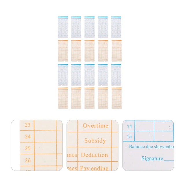 100 SHEETS TIME Cards Weekly Employee Notecards Clock Attendance Work £ ...