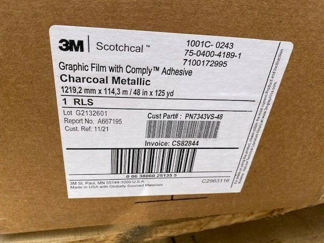 3M SCOTCHCAL GRAPHIC Film with Comply Adhesive Sky White 48" x 125 yd ...