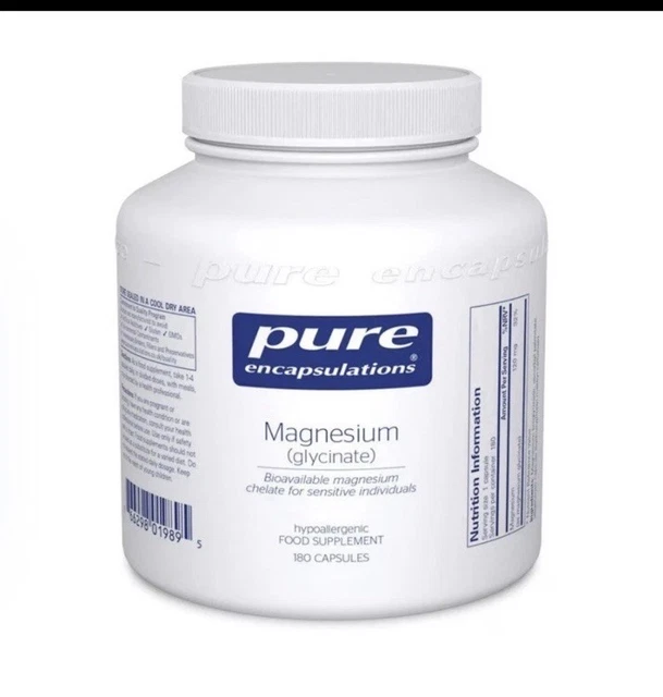 PURE ENCAPSULATIONS MAGNESIUM(GLYCINATE) 120mg Dietary Supplements 180 ...
