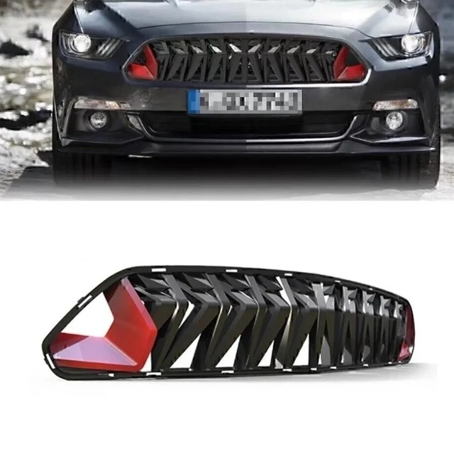FRONT BUMPER RADIATOR Grill For Ford MUSTANG 2018-2021, Carbon Fibre ...