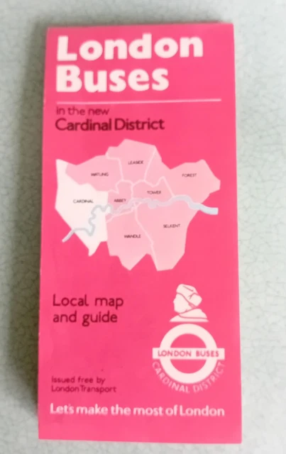 1979 LONDON TRANSPORT Bus Map Cardinal District Perfect Condition £2.50 ...