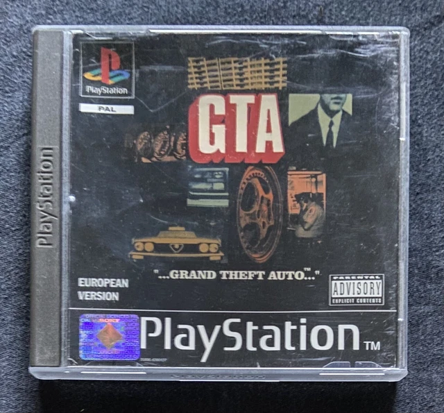 GTA GRAND THEFT Auto PlayStation 1 PS1 / European Version / Black Label ...