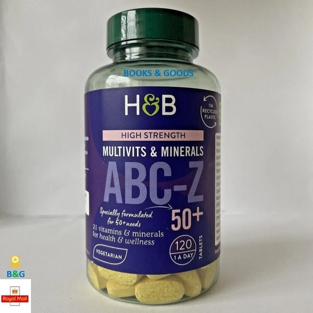 HOLLAND & BARRETT ABC to Z 50+ Multivitamins Minerals 120 Tablets High ...