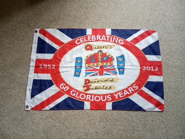 QUEEN ELIZABETH II Diamond Jubilee Union Jack Flag Banner Street Party ...