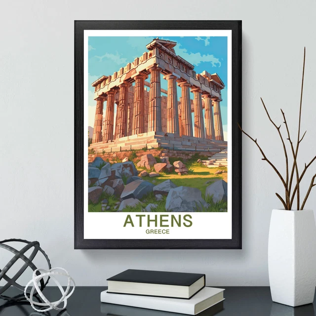 STAMPA DI VIAGGIO Atene - Grecia, poster di Atene, poster Grecia ...
