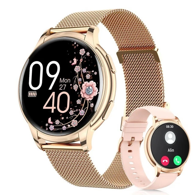 SMARTWATCH DAMEN Android Bluetooth Anruf Blutdruck Herzfrequenz ...