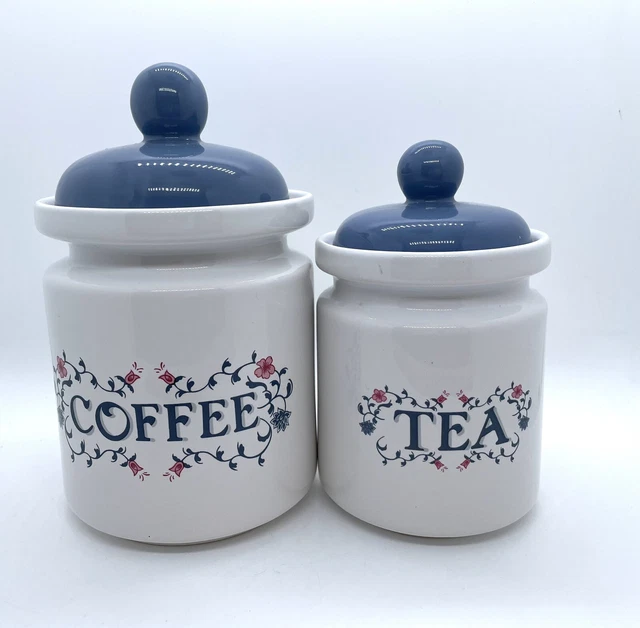 VINTAGE JAY TAIWAN Tea Coffee Ceramic Canister Set of 2 $40.00 - PicClick