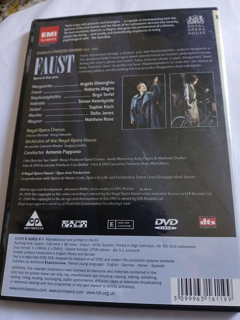 GOUNOD FAUST 2 Dvd Angela Gheorghiu Roberto Alagna French +Var Subtitles All Reg £8.98 - PicClick UK
