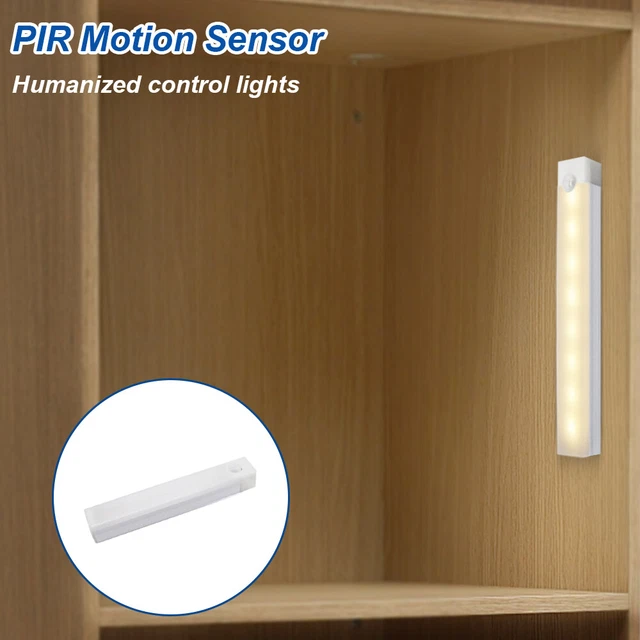 10CM LED PIR Motion Sensor Warm Light Magnetic Cabinet Closet ...