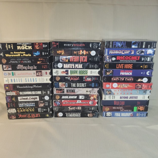 HUGE LOT OF 36 Vintage VHS Tapes Action Hit Movies Promo Screening ...