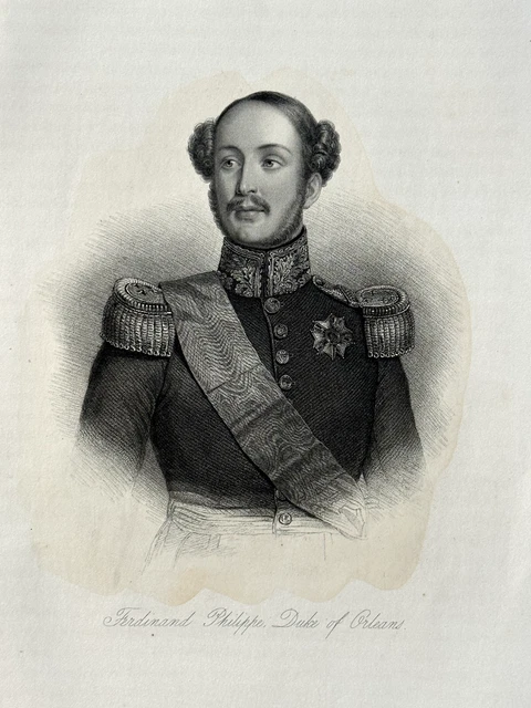GRAVURE XIXÈME SIÈCLE portrait Ferdinand Philippe Duc d'Orléans héritier trone EUR 95,00 ...