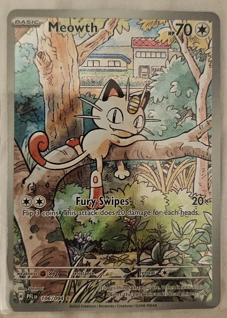 POKEMON TCG MEGA Evolution Phantasmal Flames Meowth 106/094 IR NM $48. ...