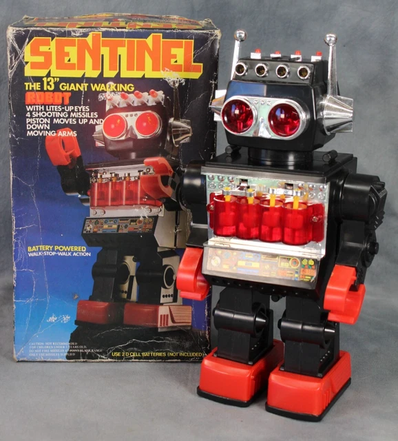VINTAGE KAMCO SENTINEL Giant Walking Piston Robot in Box Saturn 1980s ...