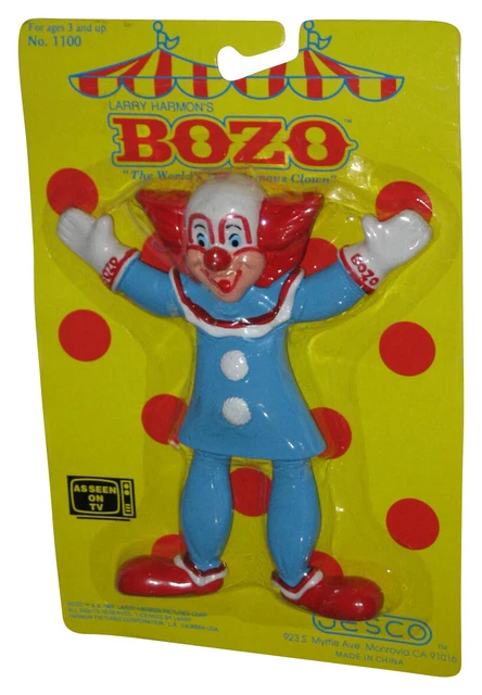 LARRY HARMON'S BOZO The Clown (1988) Jesco Bendable Rubber 6-Inch Toy ...