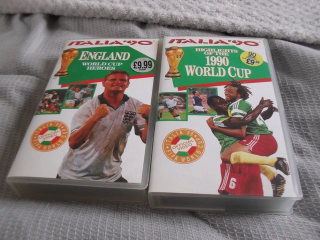 2 VINTAGE FIFA World Cup 1990 England World Cup Heroes VHS Videos ...
